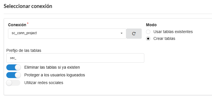 Scriptcase Manual: security by application => Configurar Conexion